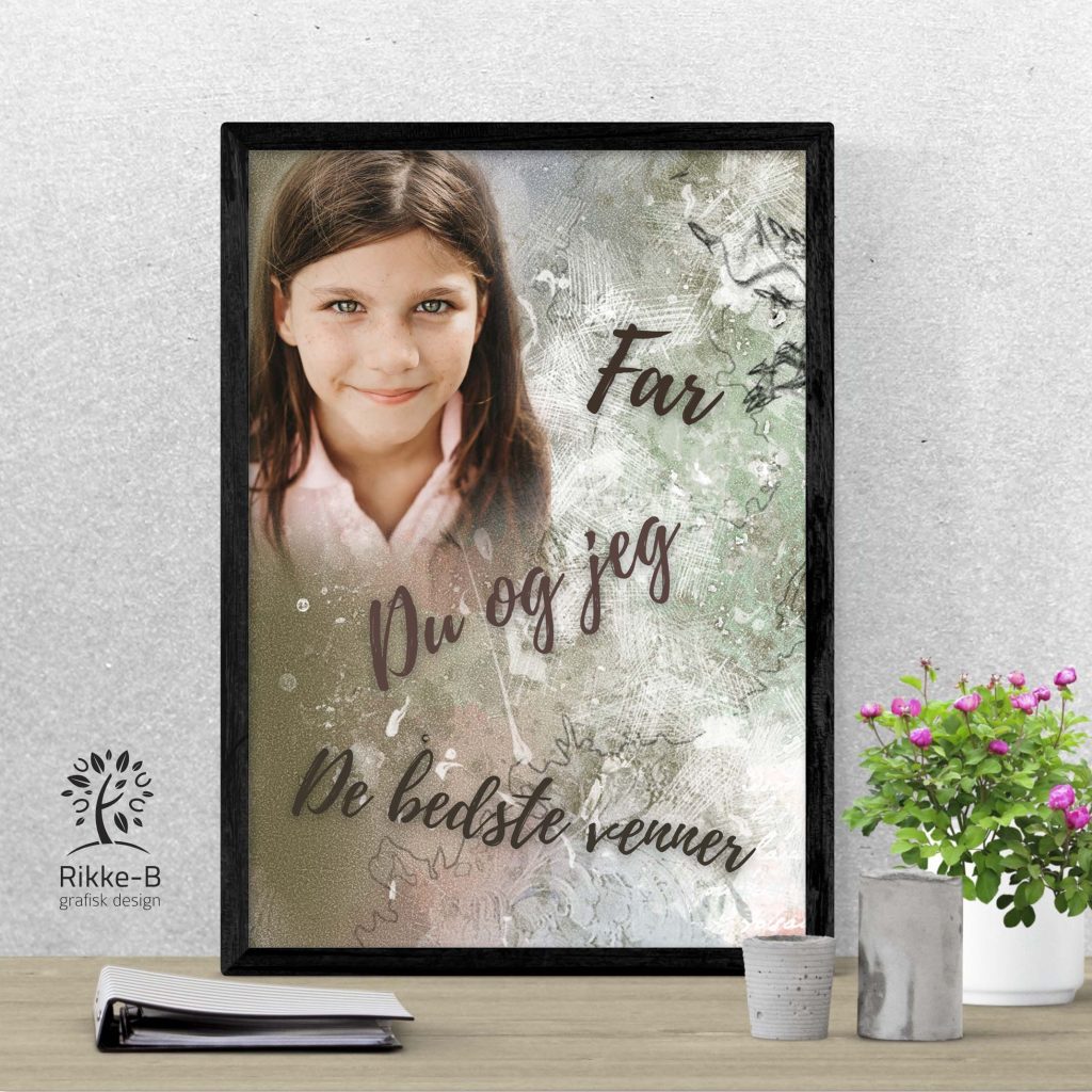 Collage "Bedste venner" m. eget foto ... A4 print - Rikke-B